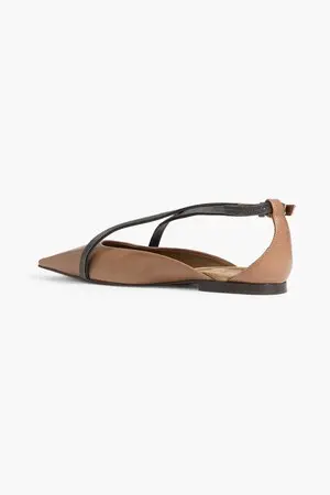 Brunello Cucinelli Bead-embellished Leather Flats
