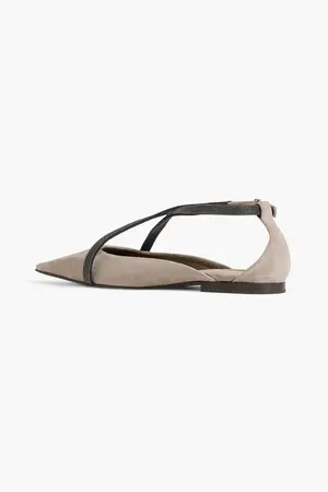 Brunello Cucinelli Bead-embellished Suede Flats