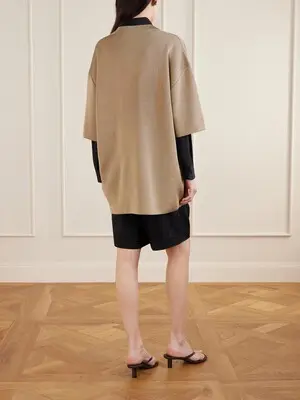 AMI Paris Double-faced Satin-jersey And Wool Sweater