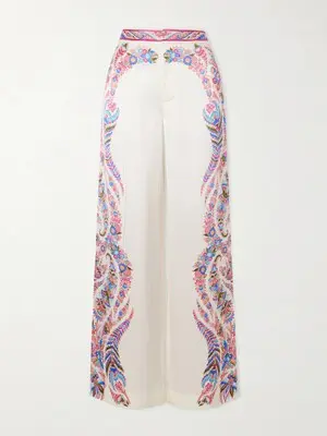 Etro Floral-print Crepe Wide-leg Pants - Multi