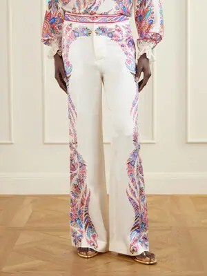 Etro Floral-print Crepe Wide-leg Pants