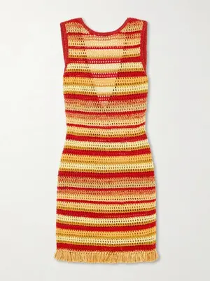Escvdo Nevado Crocheted Mini Dress - Red