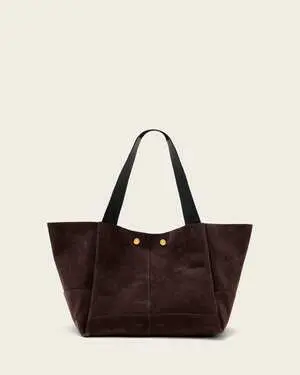 ALLSAINTS Rosalie Large Suede Tote Bag - Red