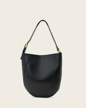ALLSAINTS Luna Leather Hobo Shoulder Bag - Black