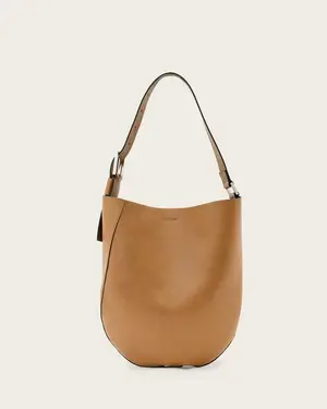 ALLSAINTS Luna Leather Hobo Shoulder Bag - Brown