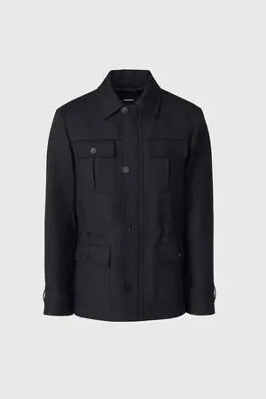 Mackage Wool Gabardine Safari Jacket - Navy
