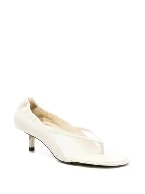Jacquemus Nappa Leather Thong Sandals - Neutrals