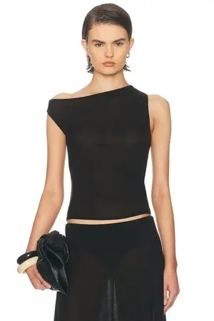 ST. AGNI Fine Jersey Asymmetrical Top