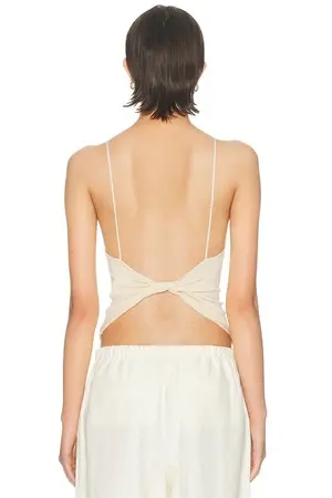 ST. AGNI Twist Back Knit Top