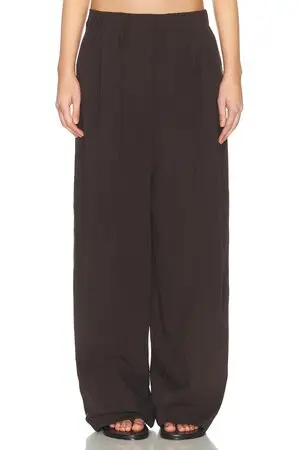 ST. AGNI Relaxed Pleat Pant - Bark
