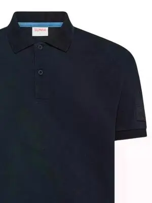 SUN 68 Logo-patch Polo Shirt - Blue