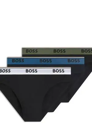 BOSS Logo-waistband Briefs - Black