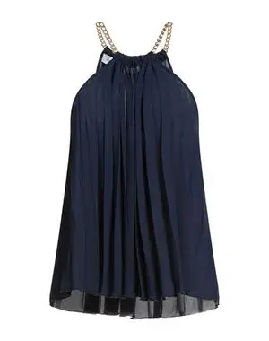HOPPER Crepe Pleated Top Blue