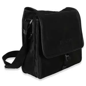 Prada Nylon Saffiano Logo Buckle Messenger Bag