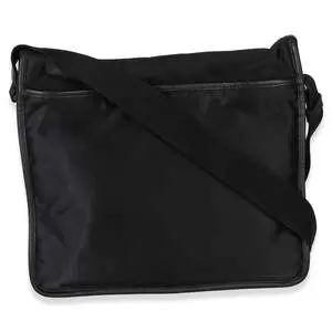 Prada Nylon Saffiano Logo Buckle Messenger Bag