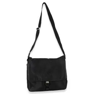 Prada Nylon Saffiano Logo Buckle Messenger Bag