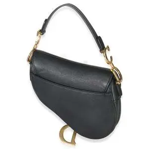 Dior Grained Calfskin Saddle Bag - Black