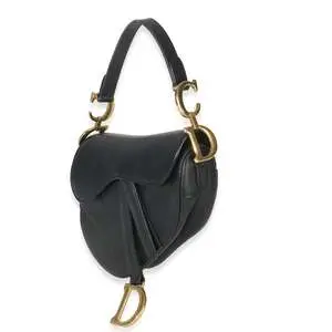 Dior Grained Calfskin Saddle Bag - Black