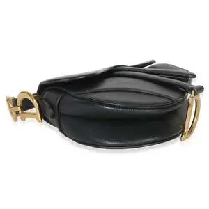 Dior Grained Calfskin Saddle Bag - Black