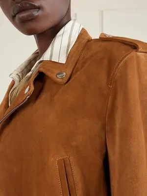 NILI LOTAN Evel Suede Biker Jacket