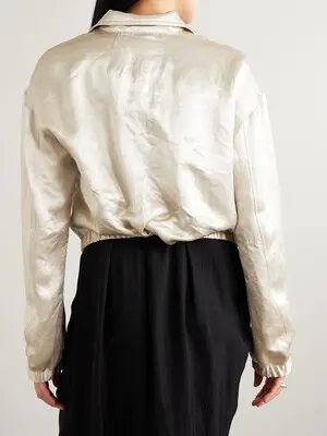 Maria Mcmanus Hammered Satin Bomber Jacket
