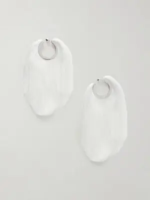 Alaïa Fringed Silver-tone Earrings Neutrals