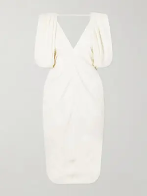 Versace Silk Crepe Cocktail Dress - Neutrals