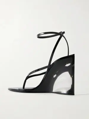 Alaïa Tong 90 Patent-leather Wedge Sandals