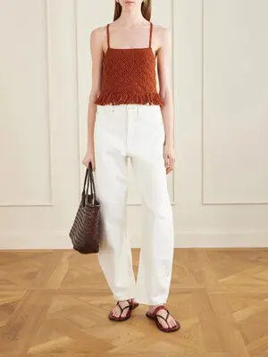 Escvdo Cantor Fringed Macramé Cotton Top