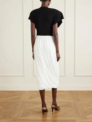 Norma Kamali Pleated Jersey Midi Skirt