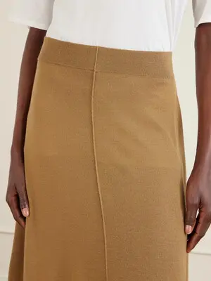 TWP Merino Wool And Silk-blend Handkerchief Hem Midi Skirt
