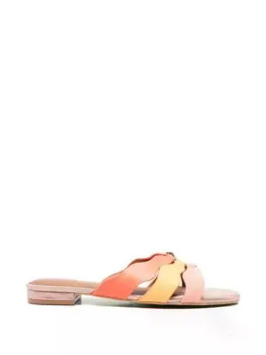 Kurt Geiger Sun Wave Ring Detail Flat Sandals - Orange