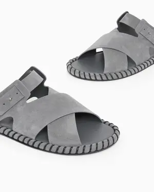 Giorgio Armani Suede Sandals - Grey
