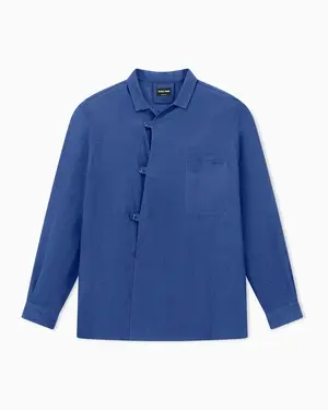 Giorgio Armani Linen Shirt With Asymmetric Closure