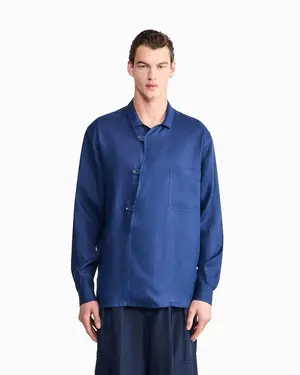Giorgio Armani Linen Shirt With Asymmetric Closure