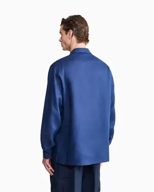 Giorgio Armani Linen Shirt With Asymmetric Closure