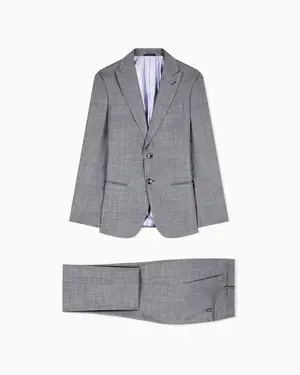 Giorgio Armani Soho Line Single-breasted Suit In Wool And Silk - Black