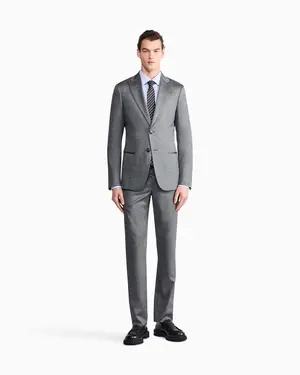 Giorgio Armani Soho Line Single-breasted Suit In Wool And Silk - Black