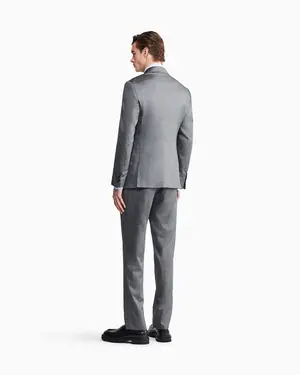 Giorgio Armani Soho Line Single-breasted Suit In Wool And Silk - Black