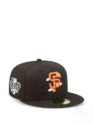 New Era Fitted Flat Brim Cap - Black
