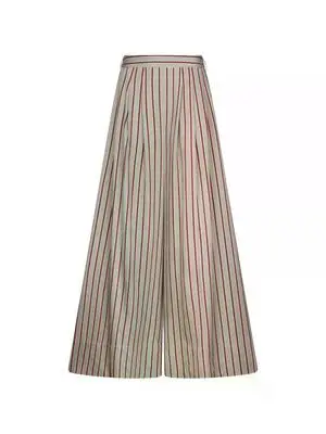 Liu Jo Striped Wide Leg Trousers - Green