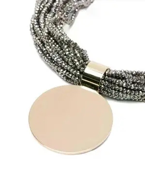 Antonelli Firenze Damian Beaded Pendant Necklace - Grey