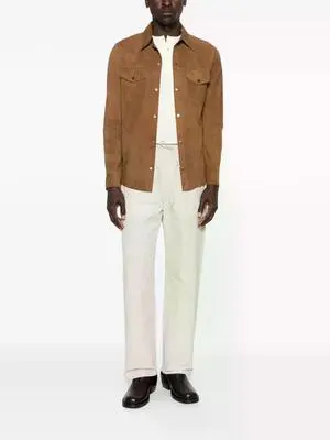 ERALDO Flap-pocket Suede Shirt - Brown