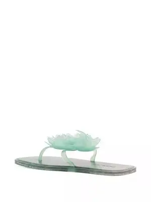 Farm Rio Floral-embellished Flip Flops - Green