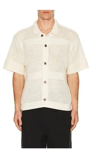 Obey Zach Knitted Shirt In Cream - Unbleached