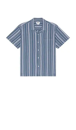 Obey Hugh Woven Shirt In Blue