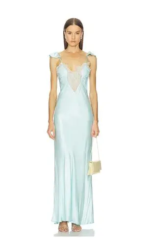 Bardot Ivy Lace Detail Maxi Dress - Aqua