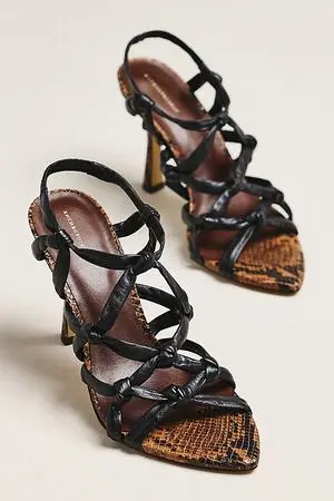 Anthropologie Caged Pointed-toe Heeled Sandals - Snake