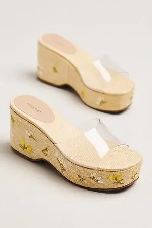 Maeve Embroidered Pvc Platform Sandals