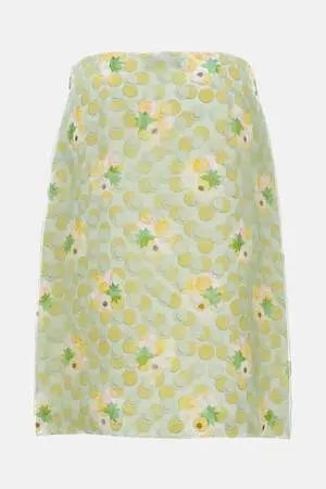 Fendi Midi Organza Skirt - Green